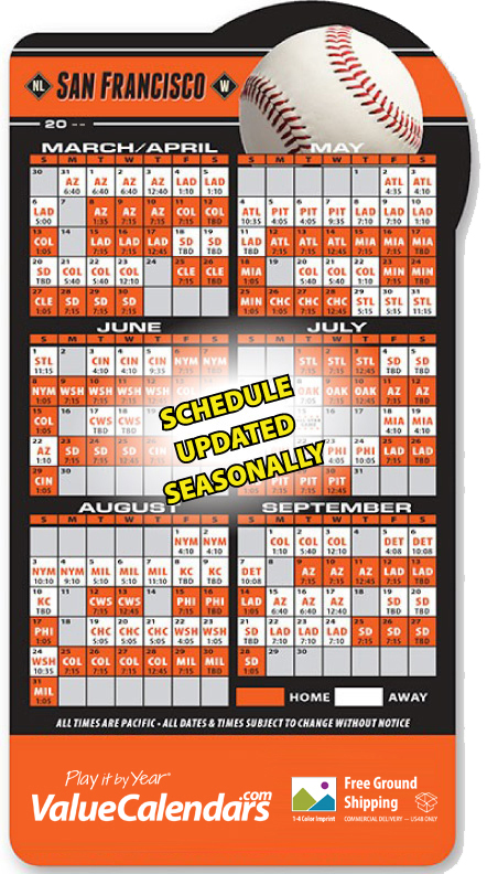 2017 Baseball Shaped Magnetic Pro Schedule Calendar | 3.875" x 7.25 ...