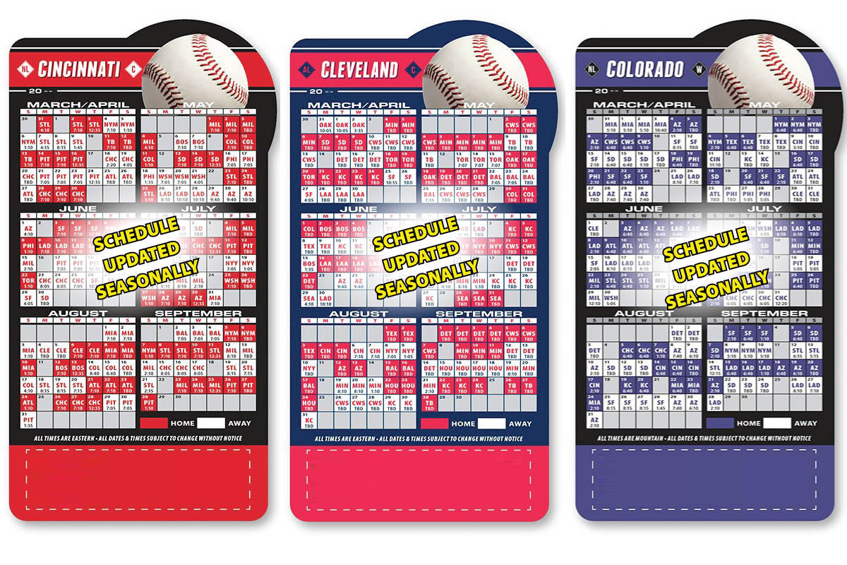 2017 Baseball Shaped Magnetic Pro Schedule Calendar | 3.875" x 7.25 ...