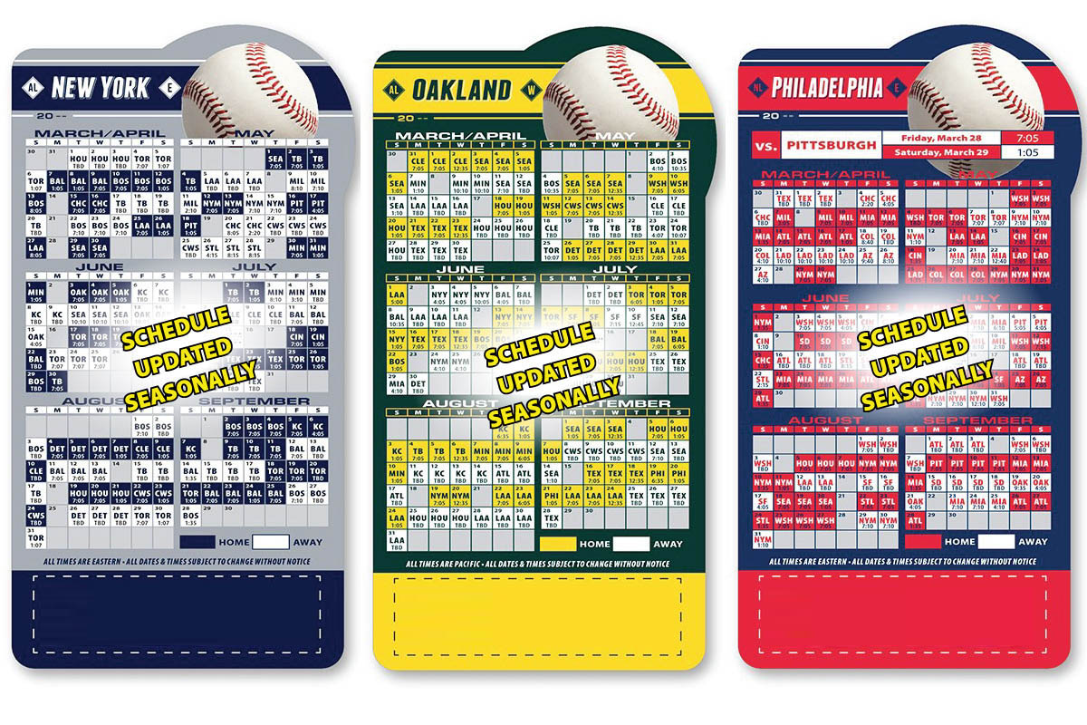 2017 Baseball Shaped Magnetic Pro Schedule Calendar | 3.875" x 7.25 ...