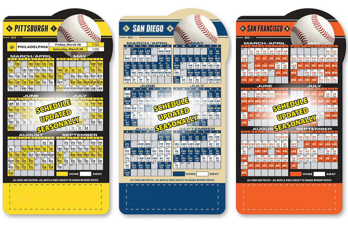 2017 Baseball Shaped Magnetic Pro Schedule Calendar | 3.875" x 7.25 ...