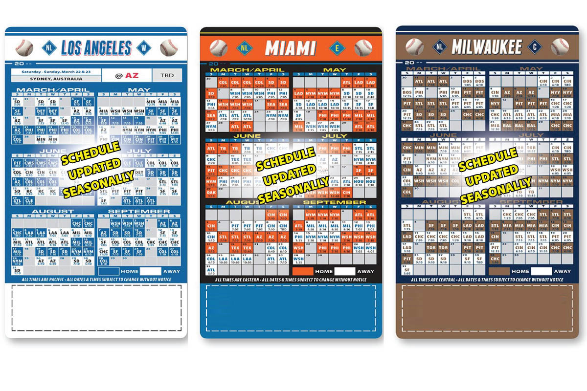 2017 Baseball Magnetic Pro Schedule (Large) Calendar | 4" x 7 ...