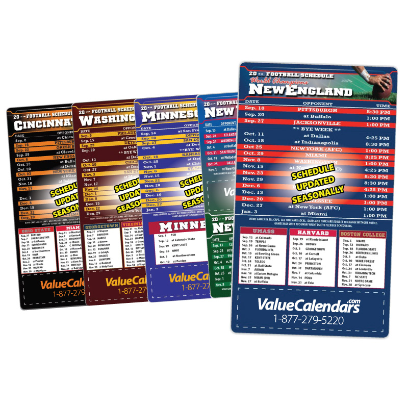 2017 Magnetic Pro Football Schedule (Large) Calendar | 4" x 7 ...
