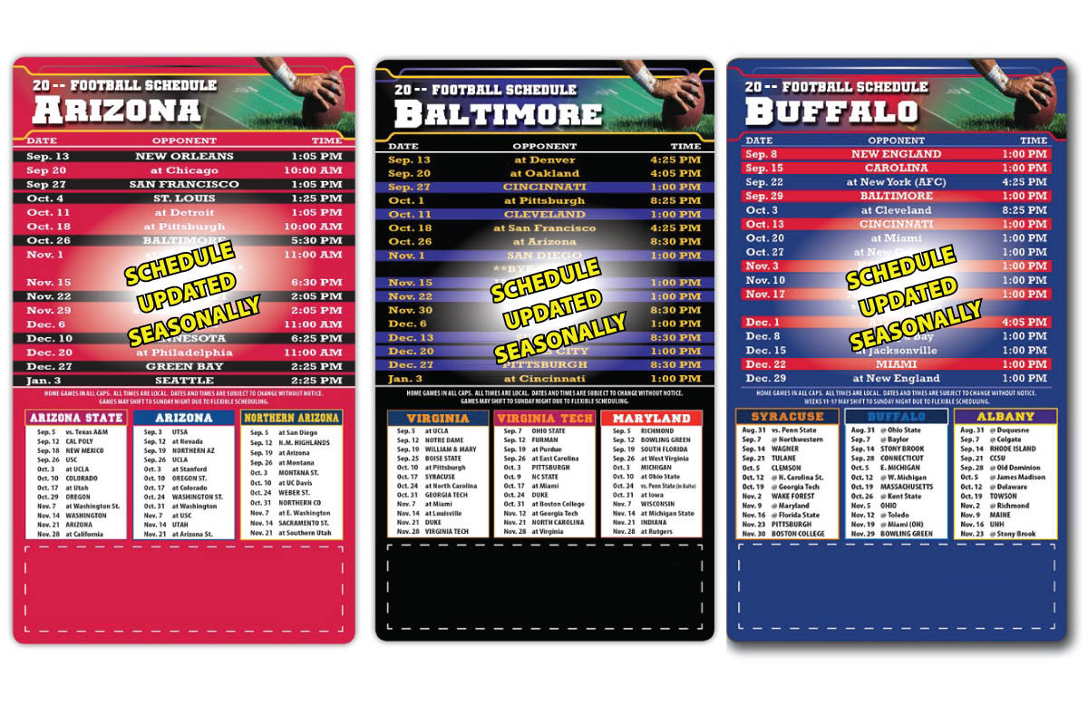 2017 Magnetic Pro Football Schedule (Large) Calendar | 4" x 7 ...