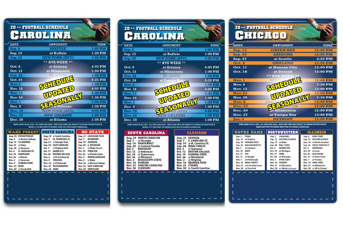 2017 Magnetic Pro Football Schedule (Large) Calendar | 4" x 7 ...