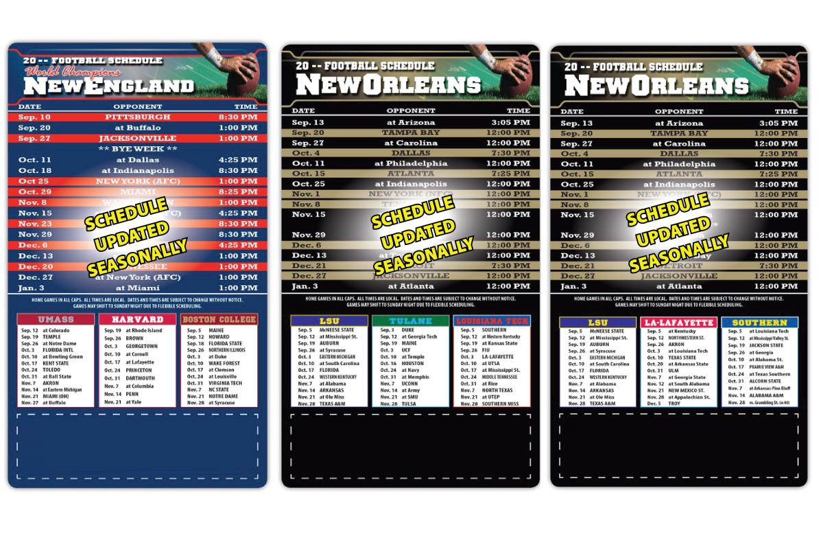 2017 Magnetic Pro Football Schedule (Large) Calendar | 4" x 7 ...