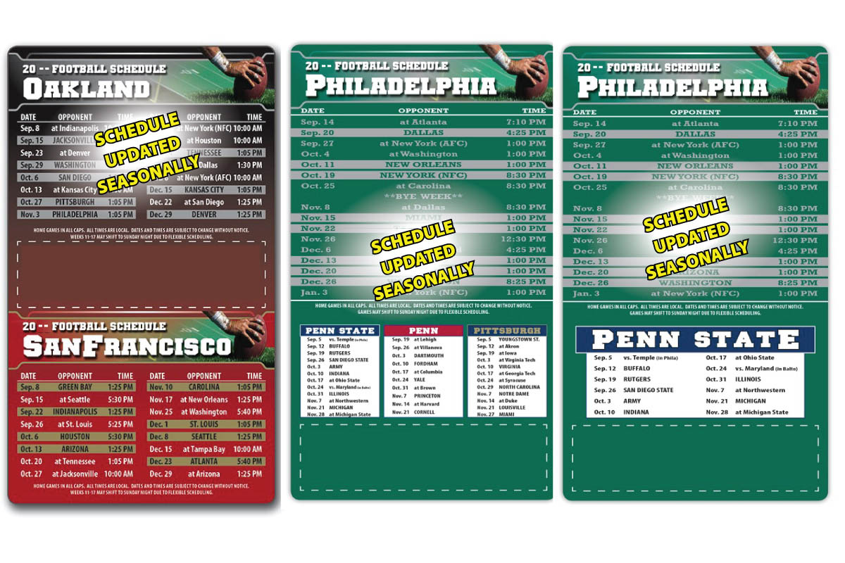 2017 Magnetic Pro Football Schedule (Large) Calendar | 4" x 7 ...