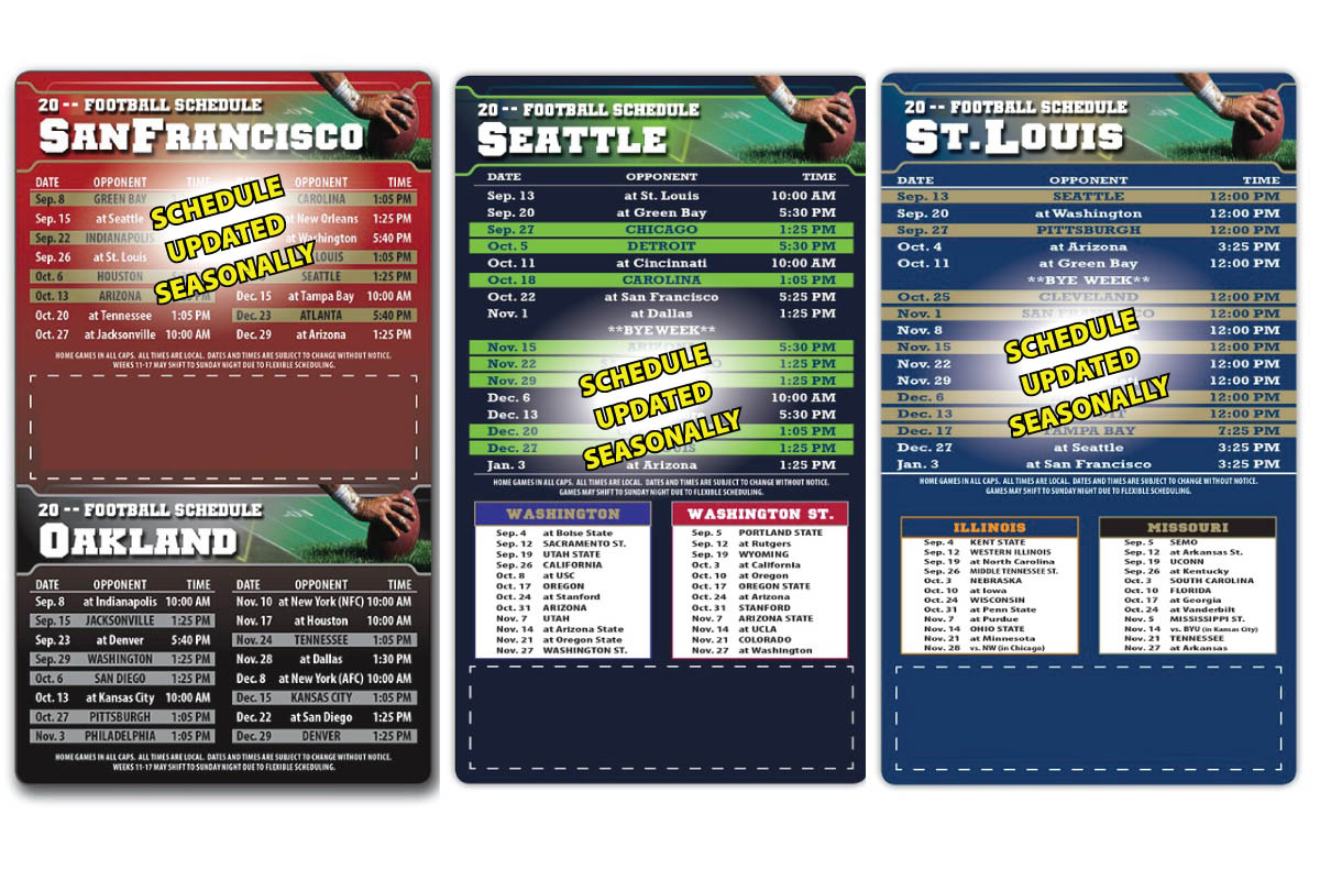 2017 Magnetic Pro Football Schedule (Large) Calendar | 4" x 7 ...