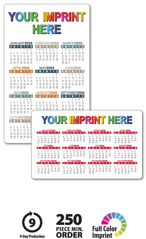 Custom Laminated Card Calendar, 5.25 x 8.5 | ValueCalendars.com
