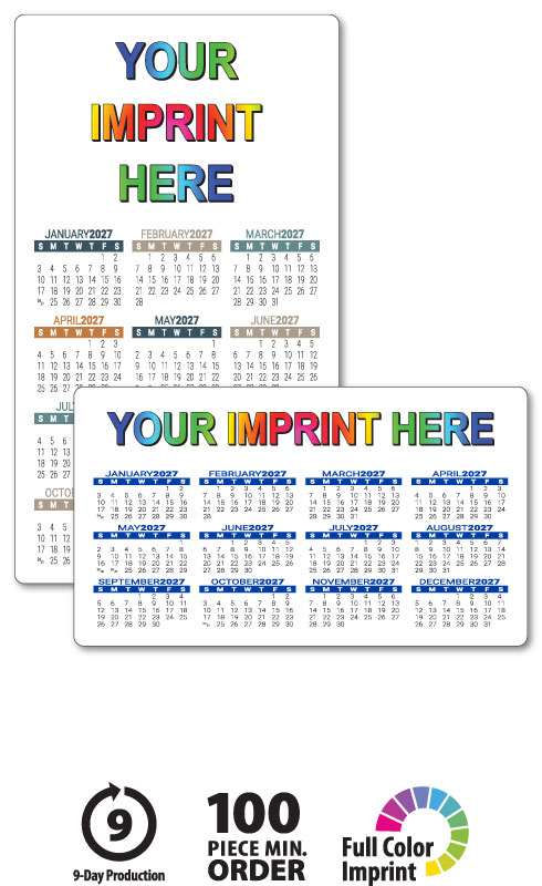 Custom Laminated Card Calendar, 4 x 7 | ValueCalendars.com