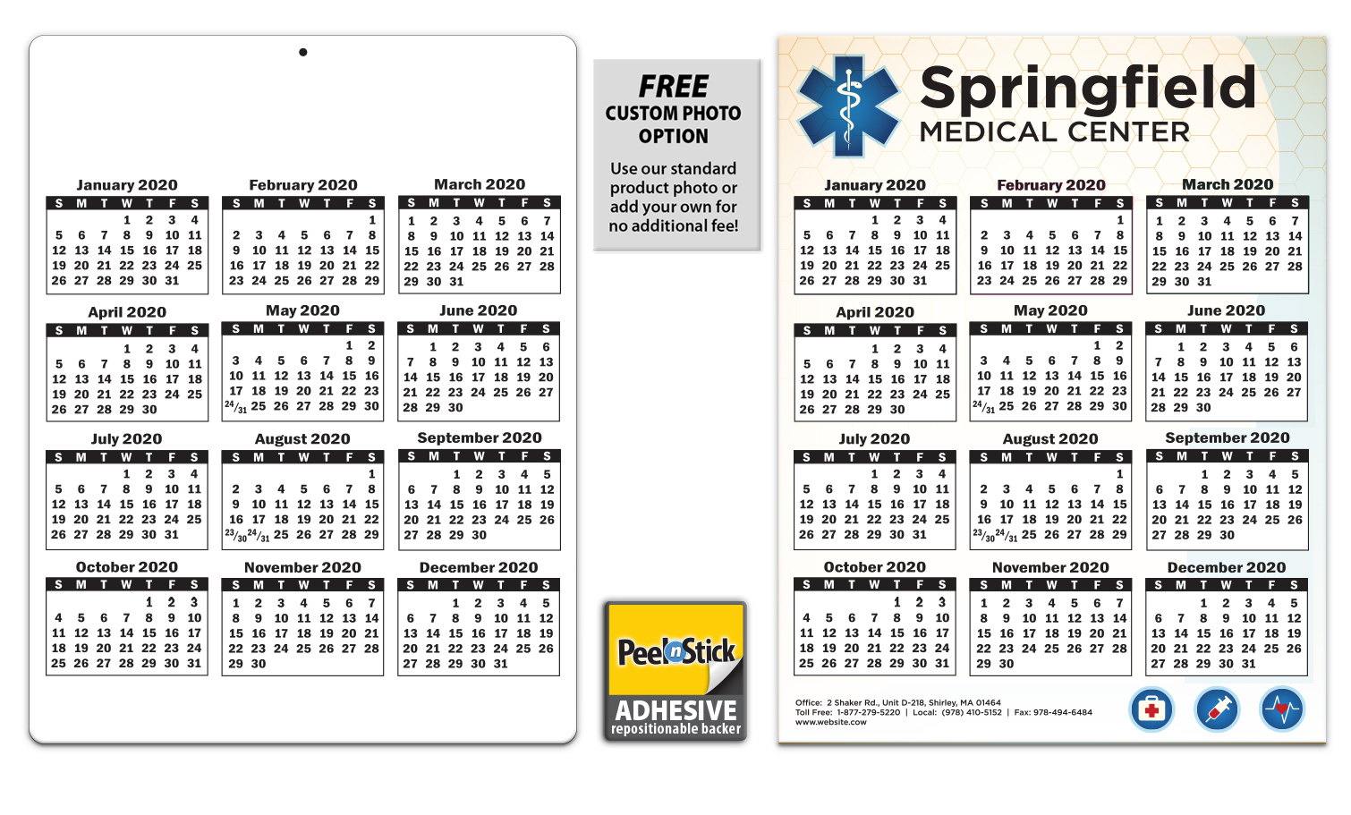 Repositionable Sticky Back Card Calendar, 8.5 x 11 (Colors ...