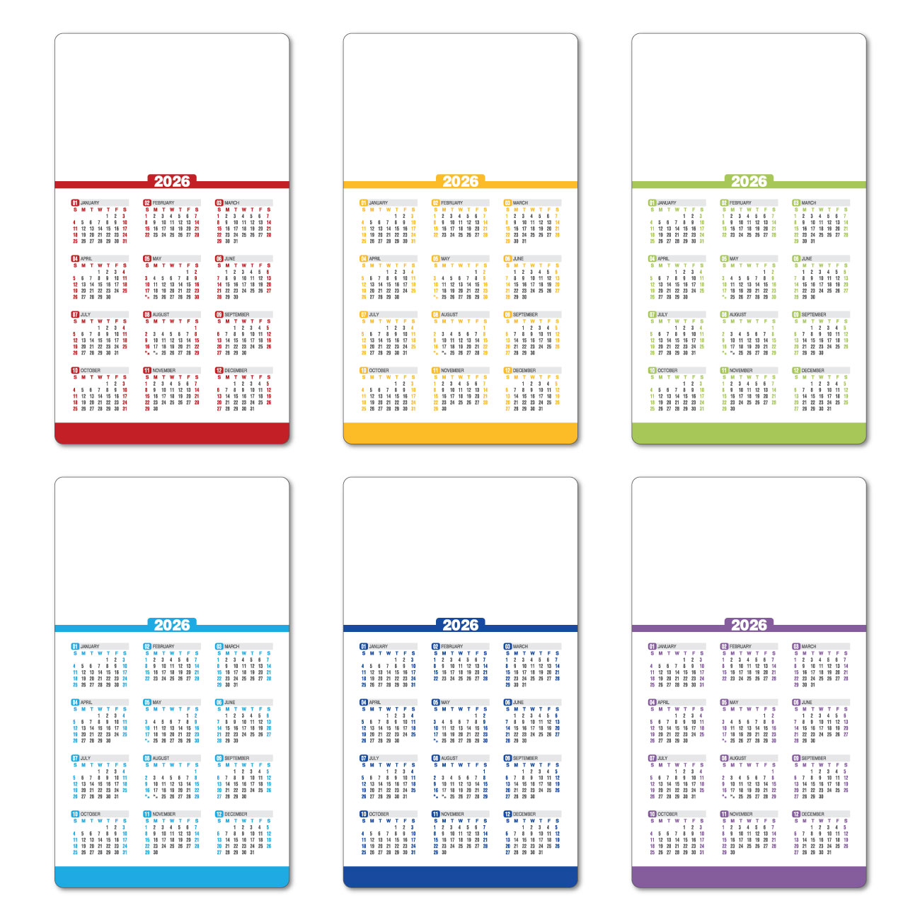 Spark Custom Laminated Card Calendar, 4 x 7 | ValueCalendars.com
