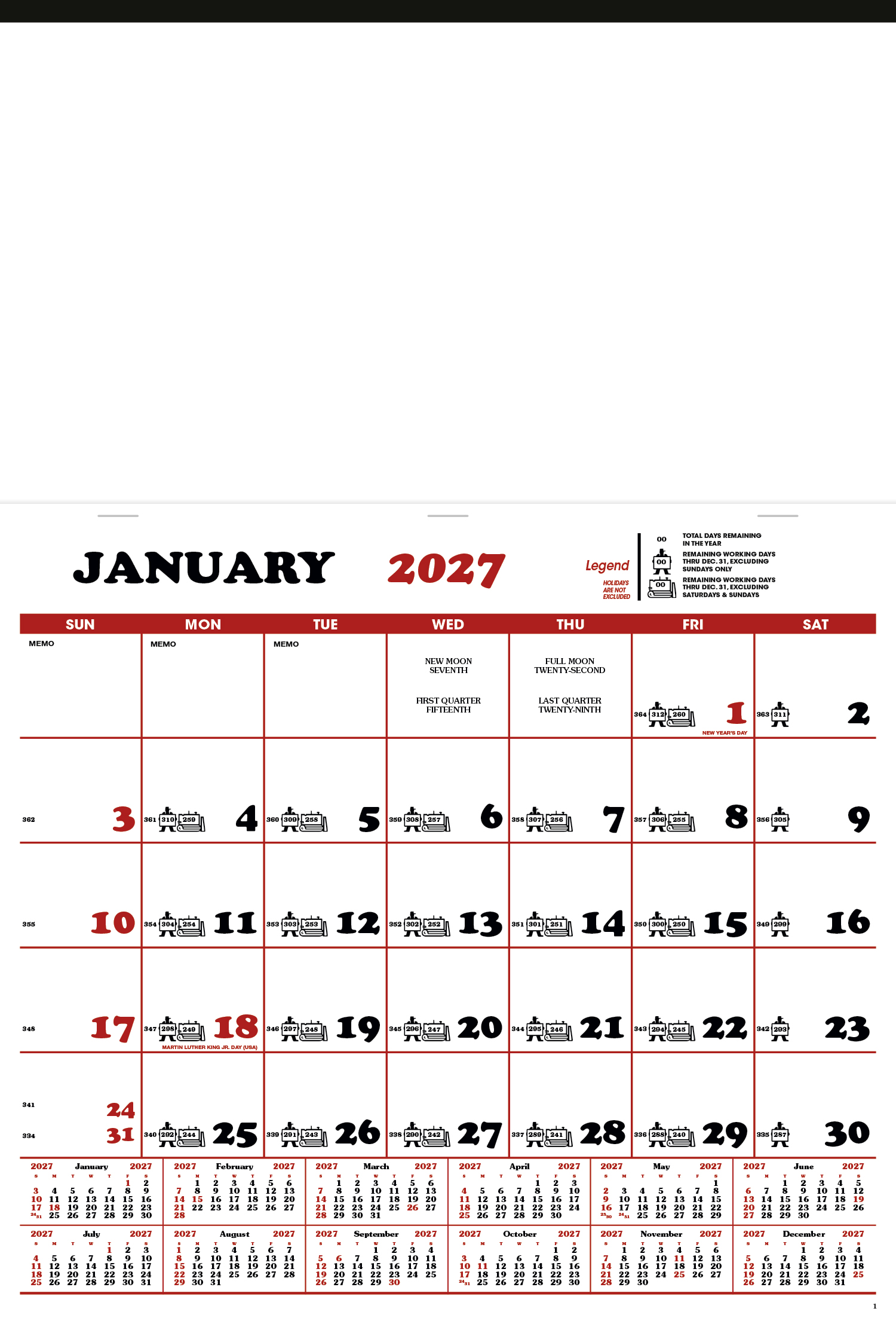 Contractor's Apron Calendar, 19 x 27.5 | ValueCalendars.com