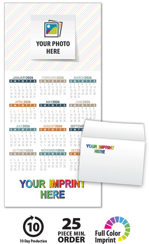 Z-Fold Greeting Card Calendar, Custom | ValueCalendars.com
