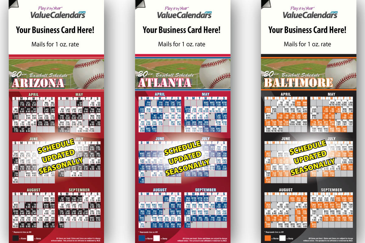 2017 Magnetic Baseball Schedule (Bulk) Calendar | 3.5" x 9" Magnet ...