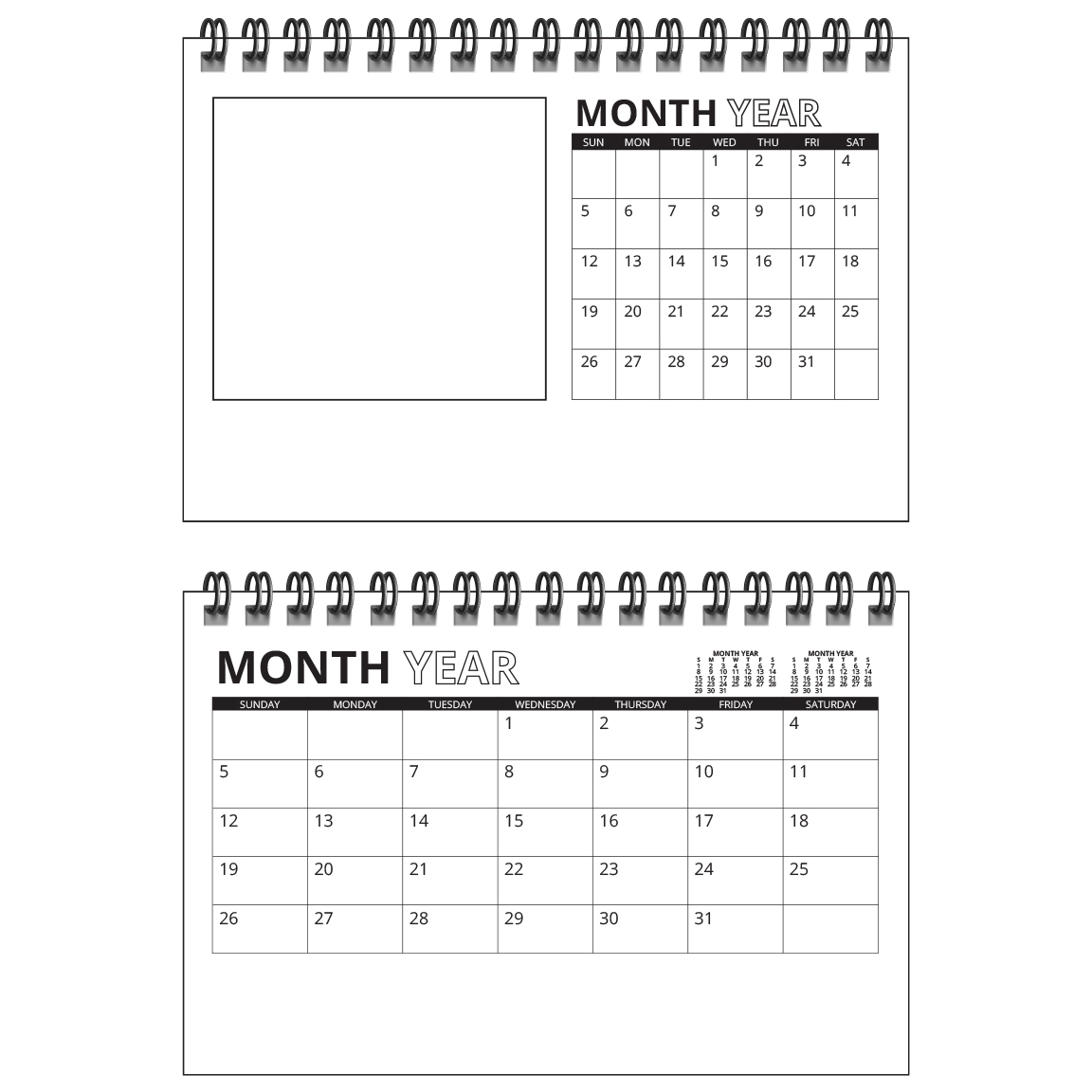 Custom Desk Tent Calendar (4x6, 12-Sheet) | ValueCalendars.com