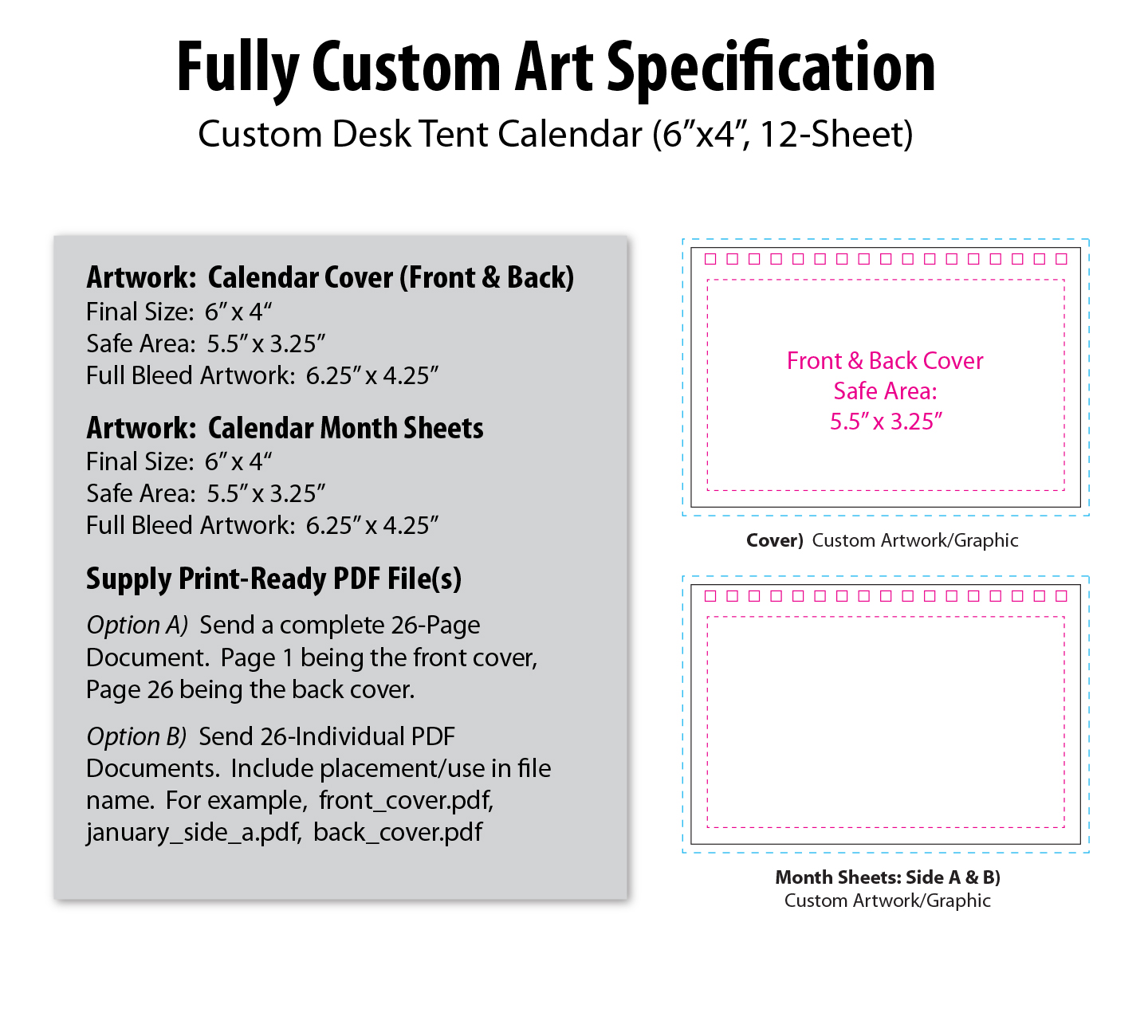 Custom Desk Tent Calendar (4x6, 12-Sheet) | ValueCalendars.com