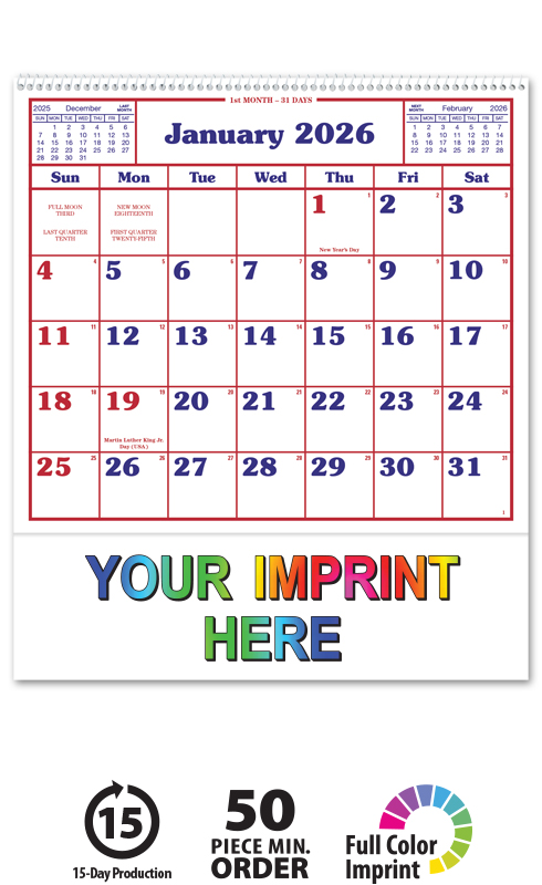 Memo Appointment Calendar, 13 x 15 | ValueCalendars.com
