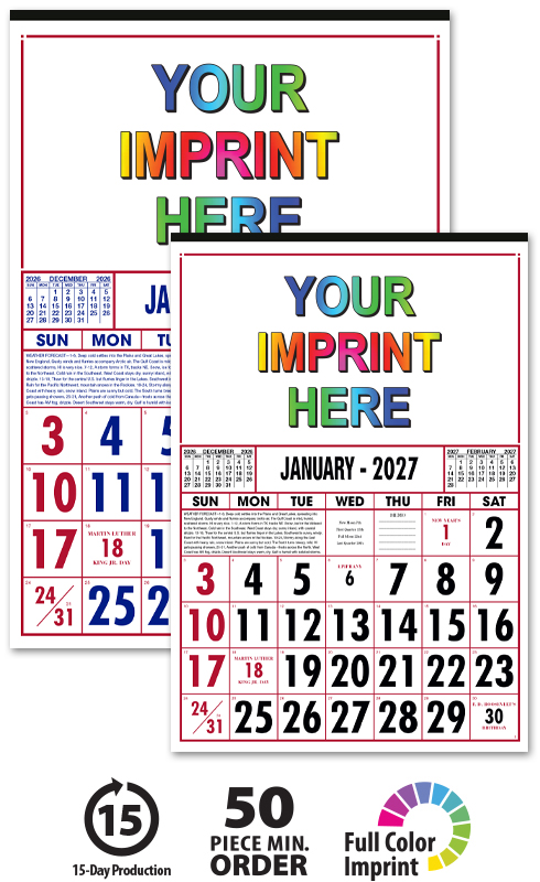 12-Sheet Commercial Calendar, 13 x 19 (Display) | ValueCalendars.com