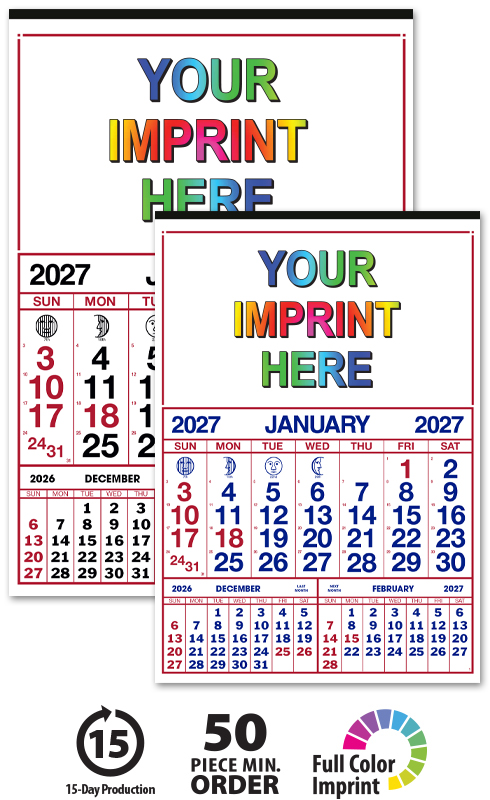 12-Sheet Commercial Calendar, 13 x 19 (Quarterly) | ValueCalendars.com