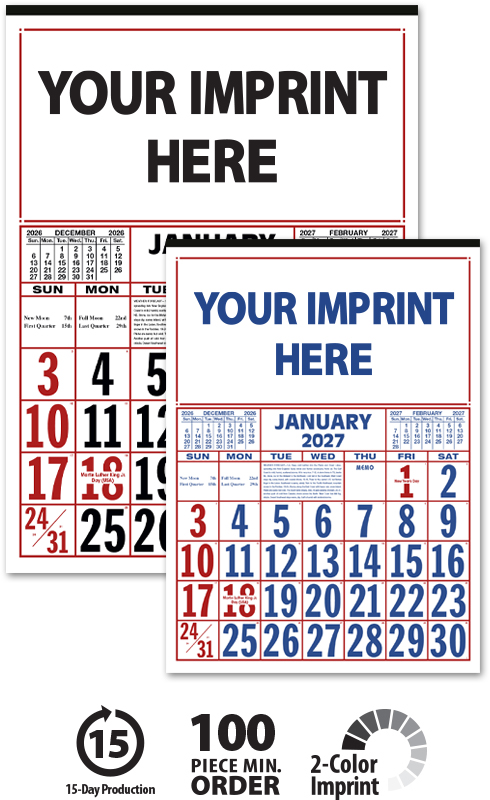 12-Sheet Commercial Calendar, 19 x 26 (Display) | ValueCalendars.com