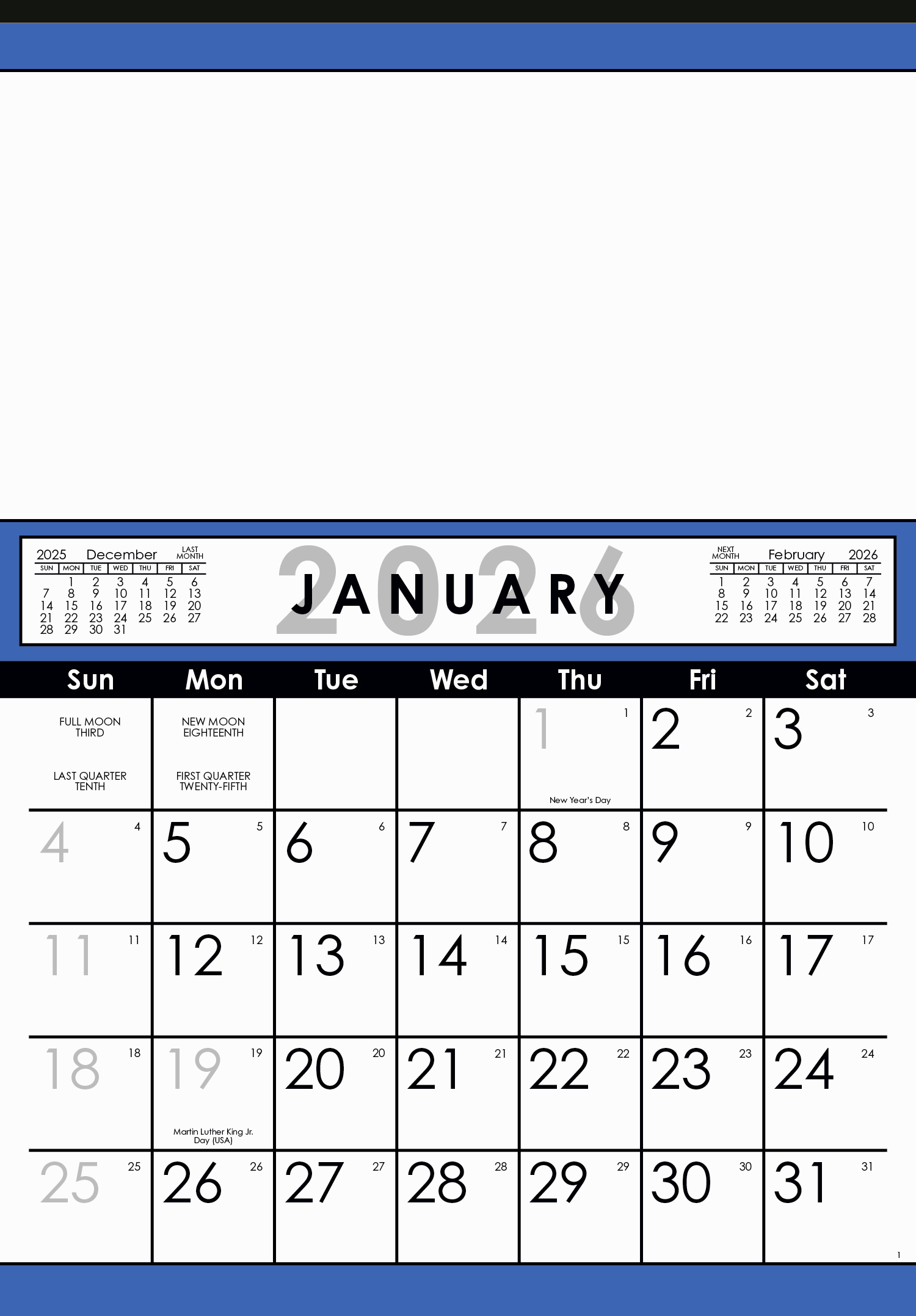 12-Sheet Commercial Calendar, 19 x 27 (Accent) | ValueCalendars.com