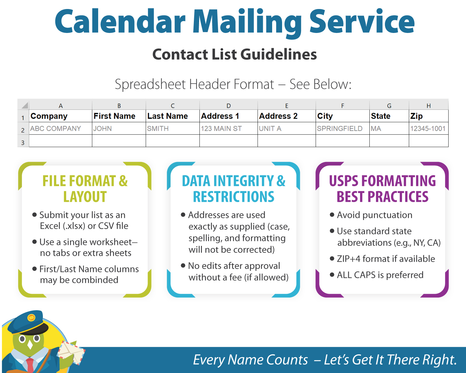 Calendar Mailing Service - GROUP A | ValueCalendars.com