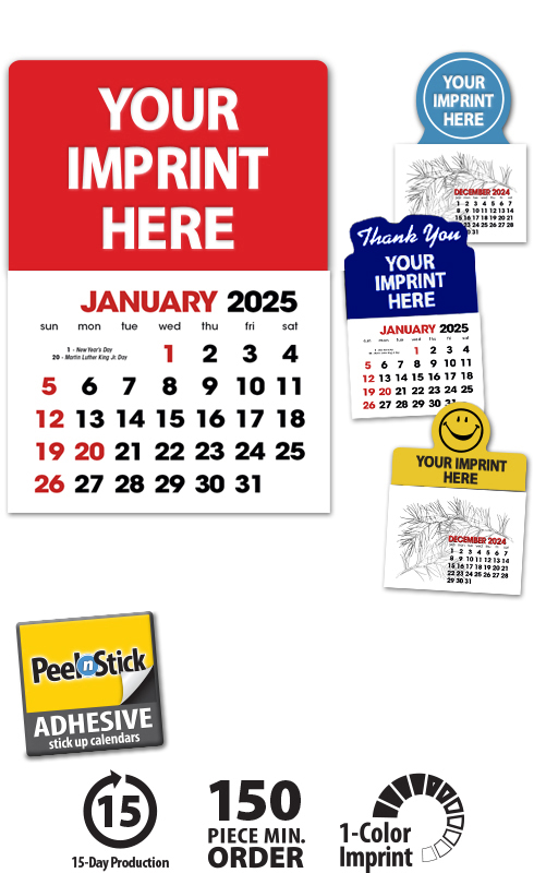2021 Stick Up Calendar, 13-Month | Approx. 3" x 5" Imprinted Stick Up ...