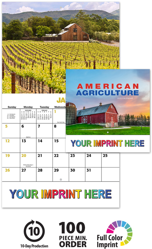 2025 American Agriculture Calendar | 10-1/2" x 18-1/4" Promotional ...