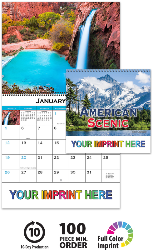 2025 American Scenic (Spiral) Calendar | 10-1/2" x 18-1/4" Spiral Bound ...