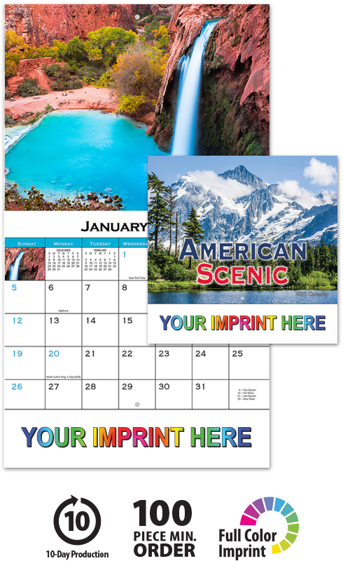 2025 American Scenic Calendar | 10-1/2" x 18-1/4" Custom Staple Bound ...