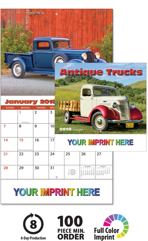 2018 Antique Truck Calendar | 10-1/2" x 18-1/4" Promotional Stapled ...