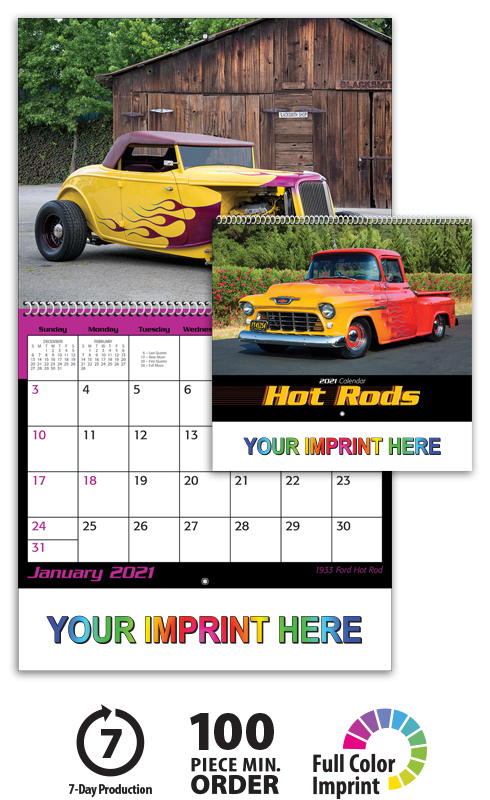 2021 Hot Rod Spiral Calendar | 10-1/2" x 18-1/4" Personalized Hot Rod ...