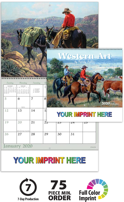2020 Western Art (Spiral) Calendar | 10-1/2" x 18-1/4" Spiral Bound ...
