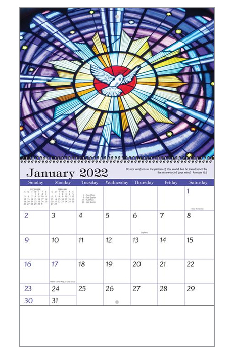 Religious Reflections Spiral Calendar | ValueCalendars.com