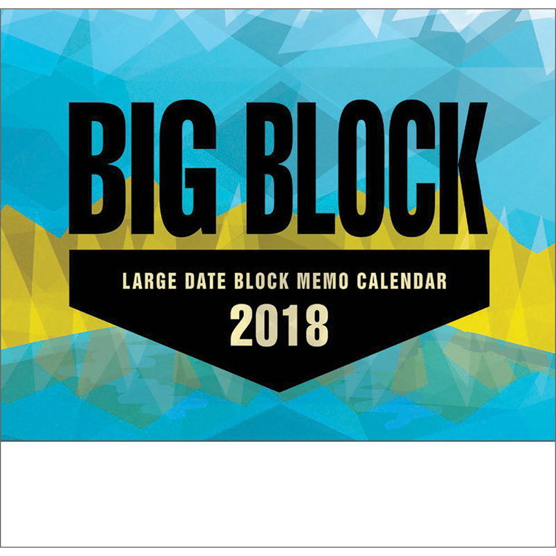 2018 Big Block Planner Calendar | 10-1/2" x 18-1/4" Promotional Wall ...