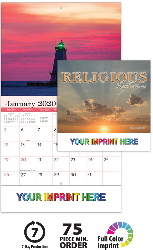Religious Reflections Calendar | ValueCalendars.com
