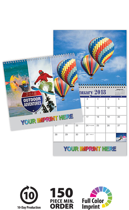 2018 Great Outdoors Calendar | 10-3/8" x 17-7/8" Customized Spiral ...