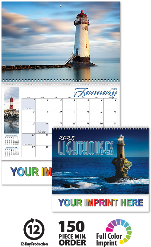Lighthouses Calendar | ValueCalendars.com