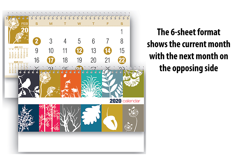 2020 Colorful Seasons 6-Sheet Desk Calendar | 6-1/4" x 4" Custom ...