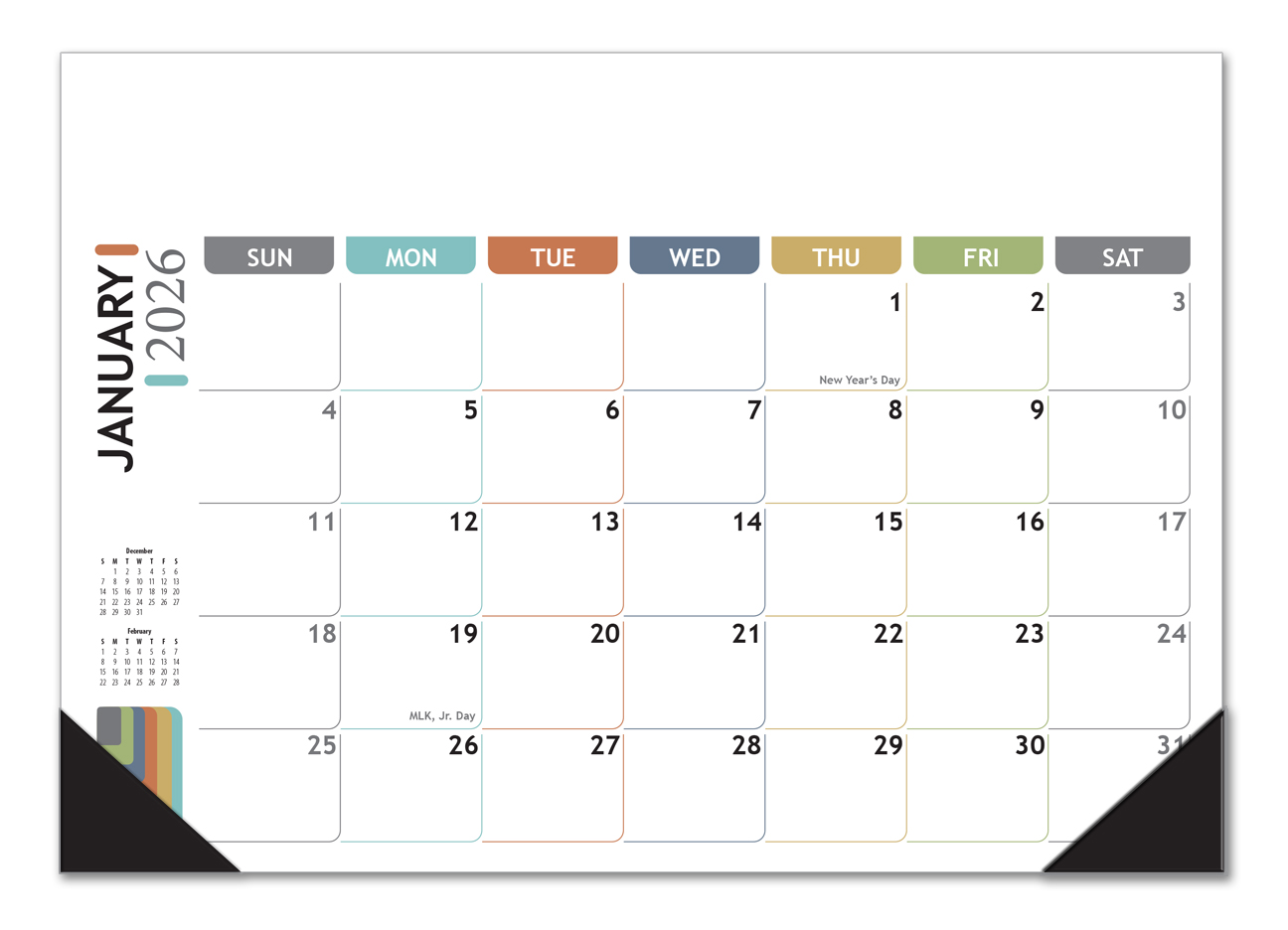 Vista Desk Pad Calendar, Modern (17x12, Color) | ValueCalendars.com