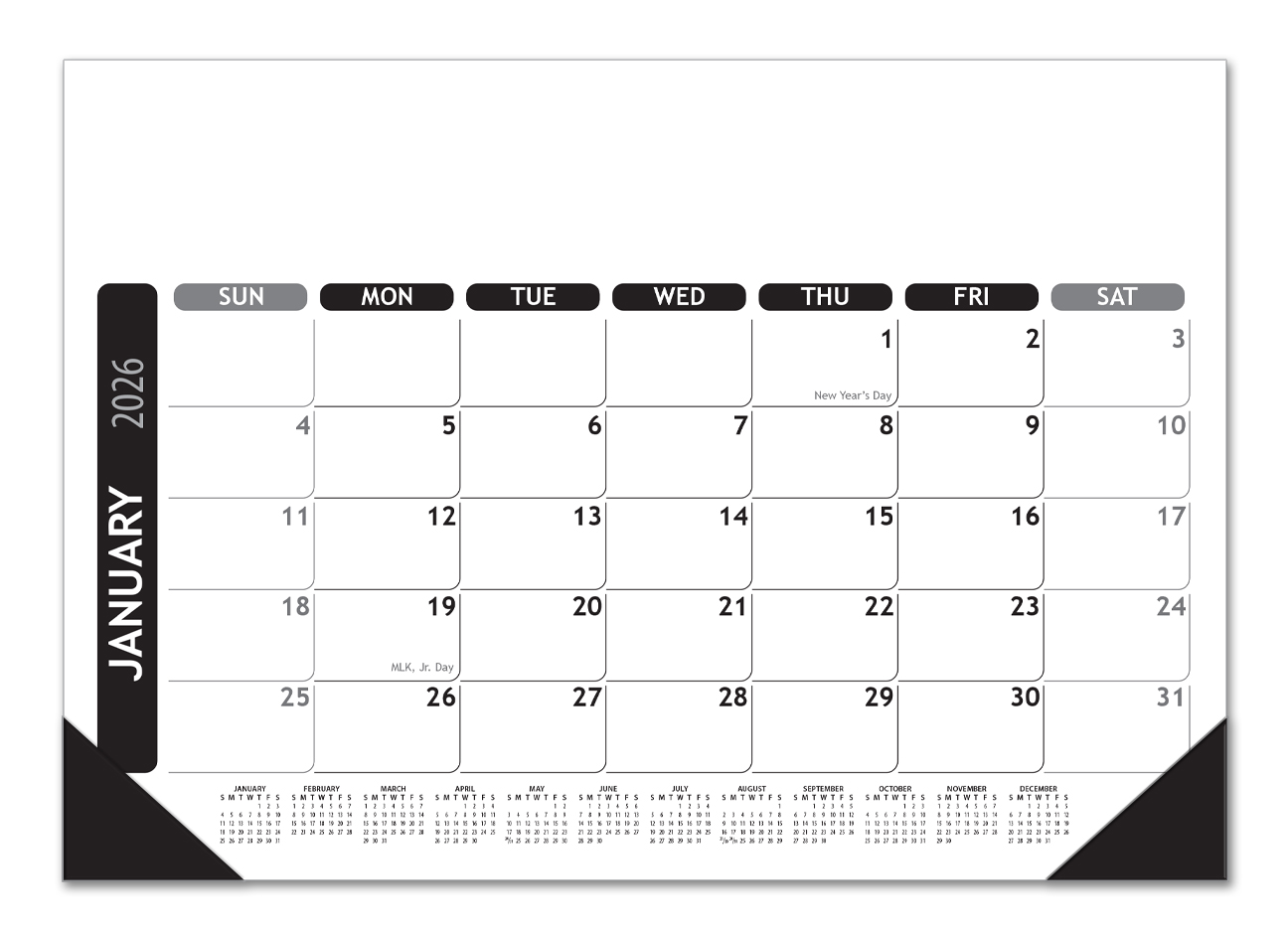 Vista Desk Pad Calendar, Classic (17x12, Color) | ValueCalendars.com