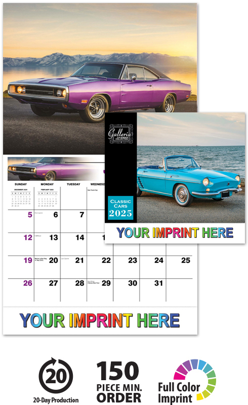 2017 Classic Cars Calendar | 10-5/8" x 18-1/2" Low Cost Customized ...