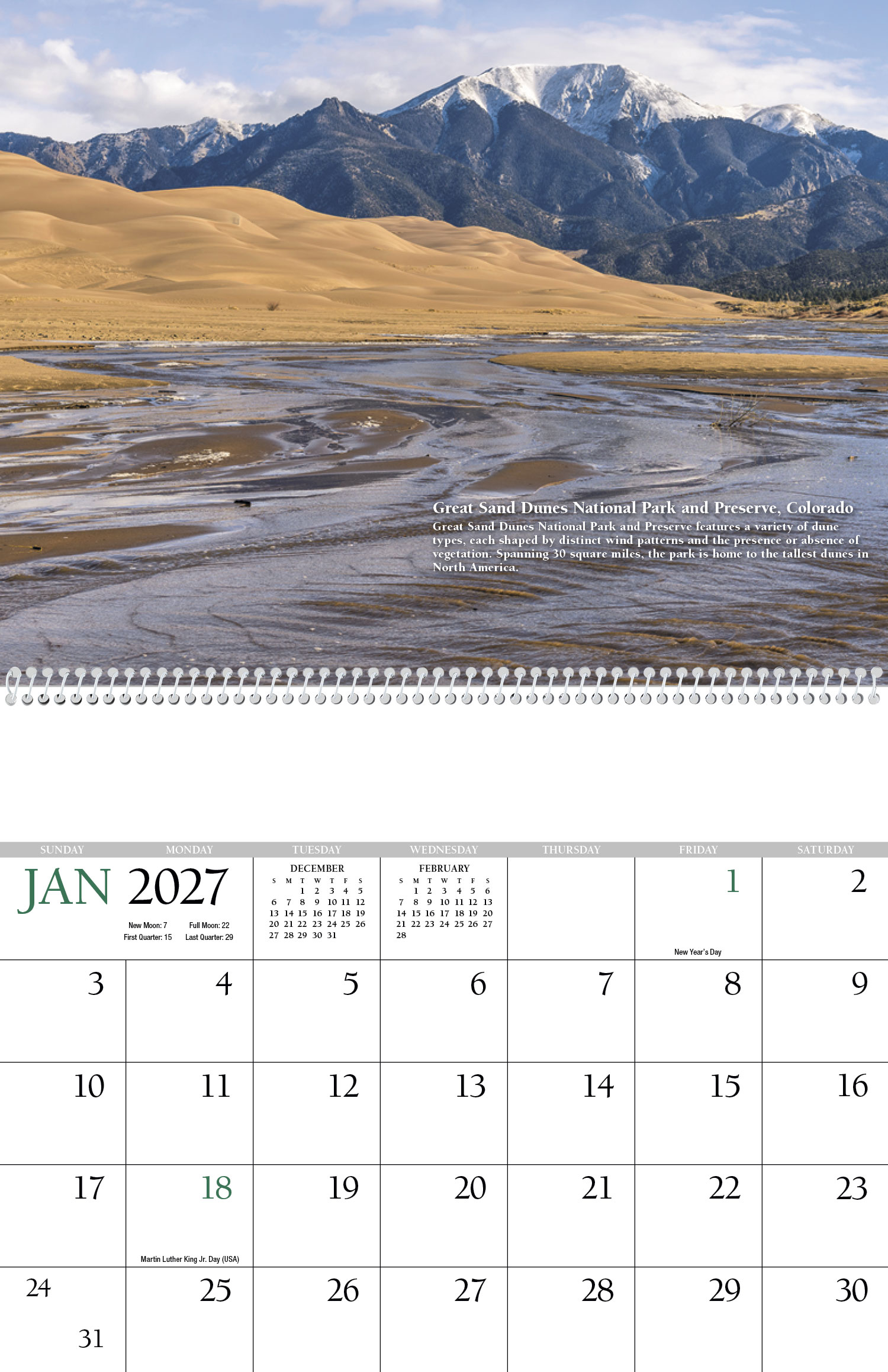 Earth Executive Spiral Calendar | ValueCalendars.com