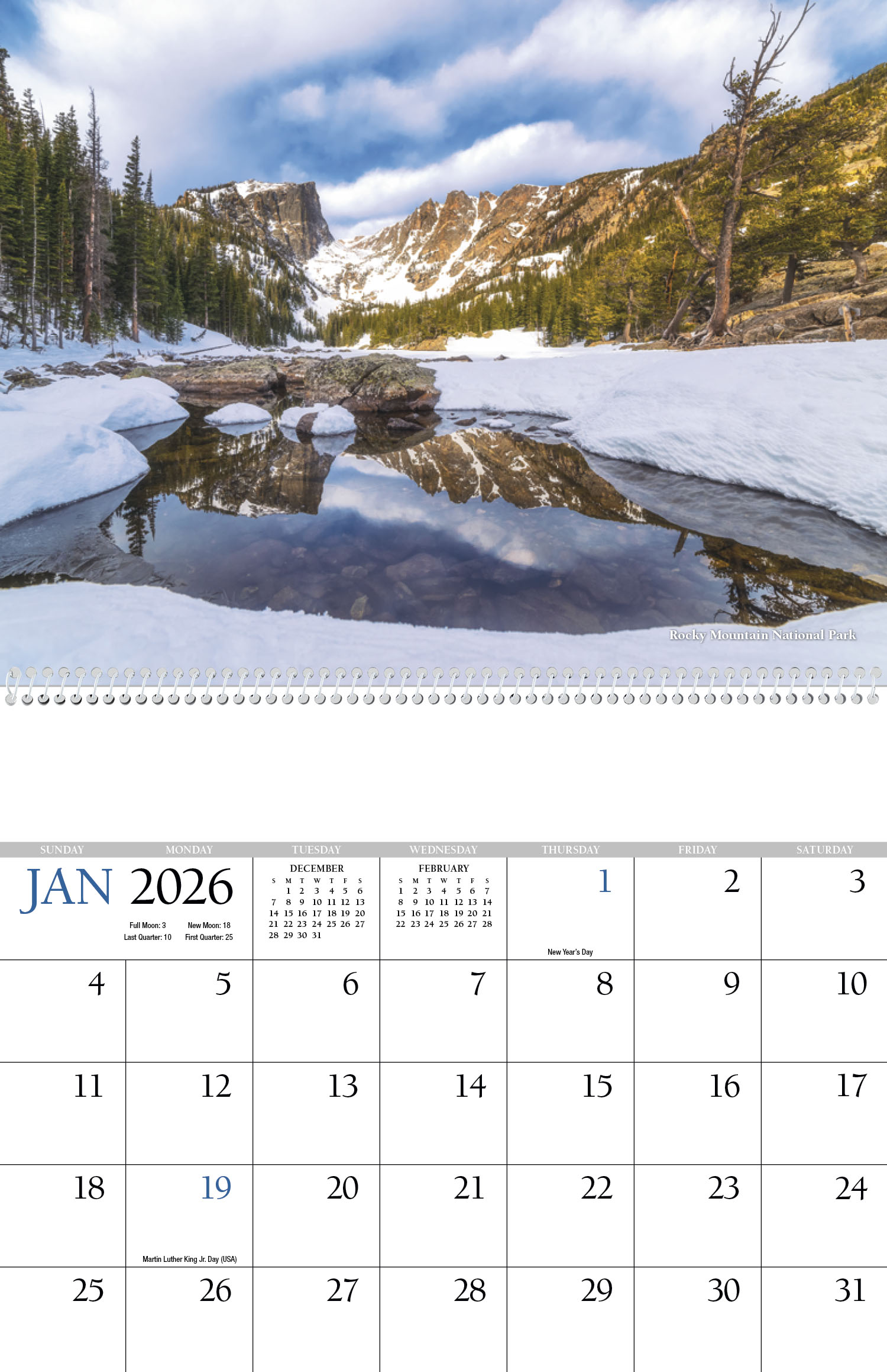 Colorado Collection Executive Spiral Calendar | ValueCalendars.com