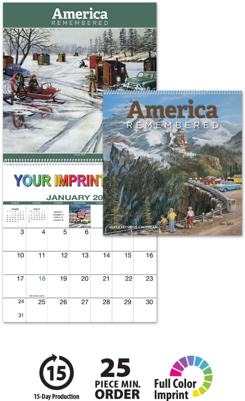America Remembered Executive Spiral Calendar | ValueCalendars.com