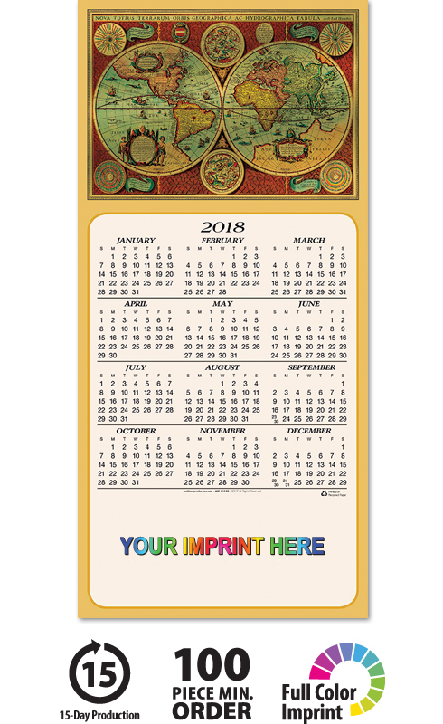 2018 Around the World Calendar | 7-3/4" x 16-1/2" Promotional Z-Fold ...