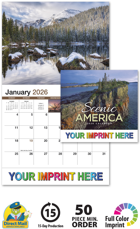 2026 Scenic America Promotional Wall Calendar | 10-7/8" x 18" Custom ...