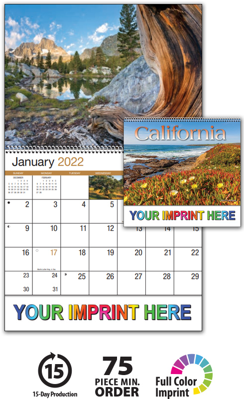 2022 California (Spiral) Wall Calendar | 10-7/8" x 18" Promotional ...