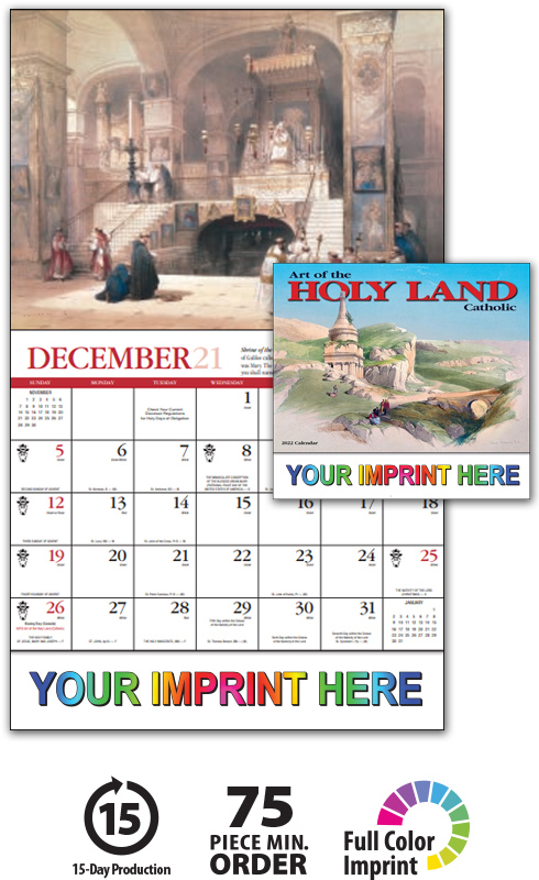 2021 Art of the Holy Land (Catholic) Calendar | 10-7/8" x 18" Staple ...
