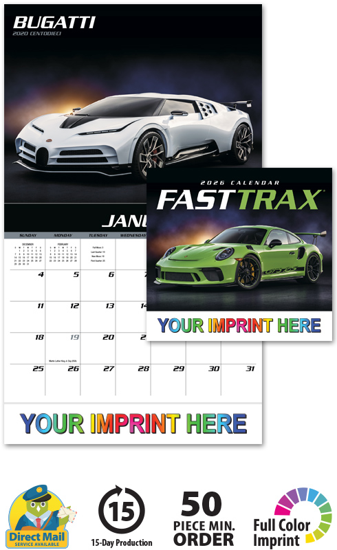 2026 Fast Trax Promotional Wall Calendar | 10-7/8" x 18" Staple Bound ...